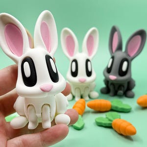 Bunny 3D Printed Figures - Articulated, Flexi, Fidget, Decoration - Etsy
