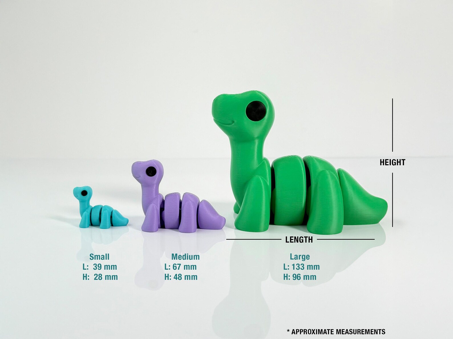 Brontosaurus 3D Printed Figures Articulated, Flexi, Fidget, Decoration ...