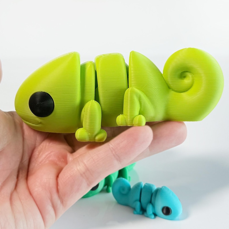 Chameleon 3D Printed Figure - Articulated, Flexi, Fidget, Decoration - Etsy