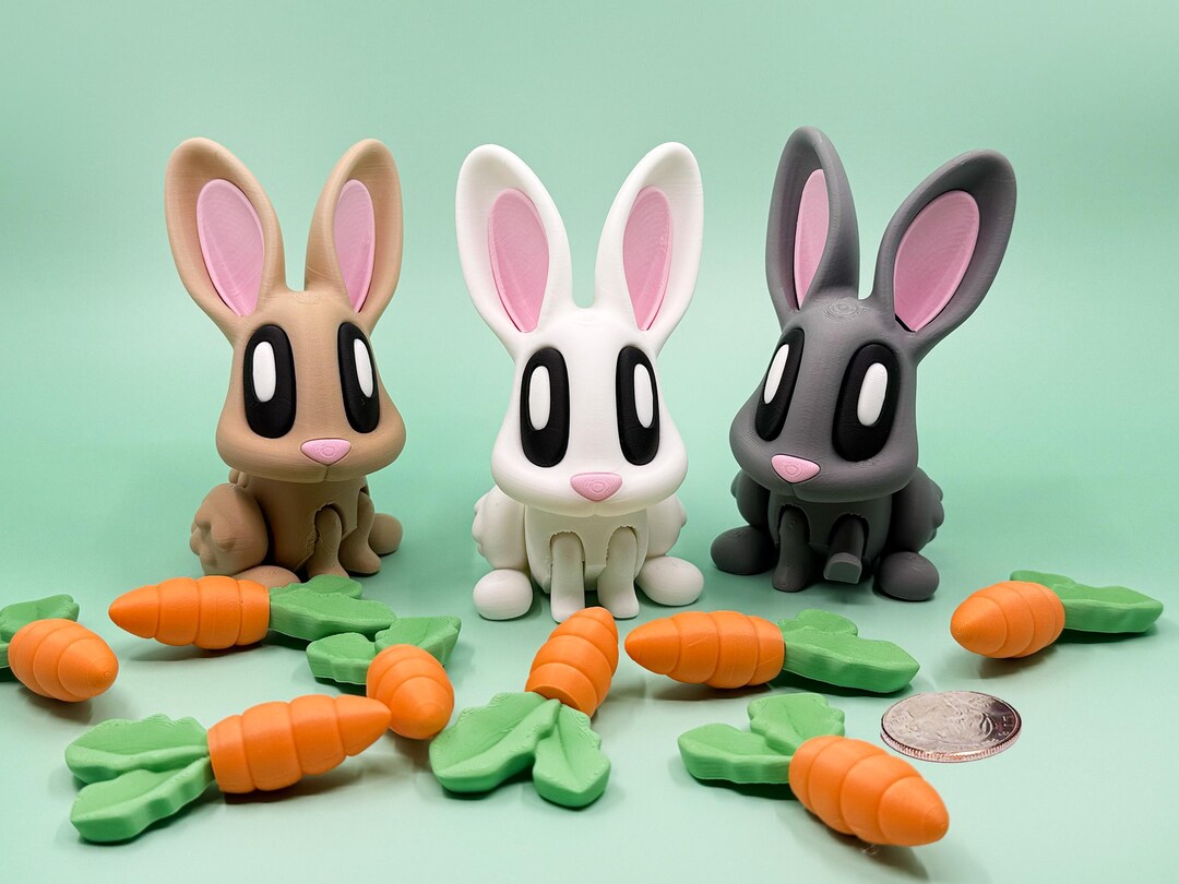 Bunny 3D Printed Figures - Articulated, Flexi, Fidget, Decoration - Etsy
