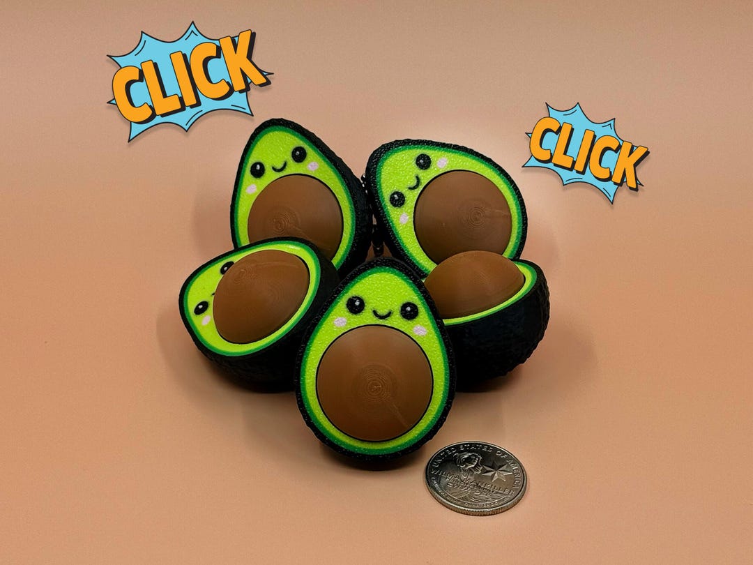 Avocado 3D Printed Clickers - Mechanical, Fidget, Clicky, Stress Relief ...