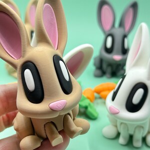 Bunny 3D Printed Figures - Articulated, Flexi, Fidget, Decoration - Etsy