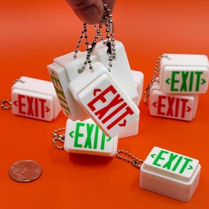 Exit Sign 3D Printed Clickers - Mechanical, Fidget, Clicky, Stress ...