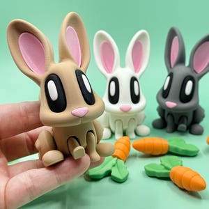 Bunny 3D Printed Figures - Articulated, Flexi, Fidget, Decoration - Etsy