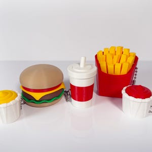 Burger Meal Fast Food 3D Printed Clickers - Mechanical, Fidget, Clicky ...