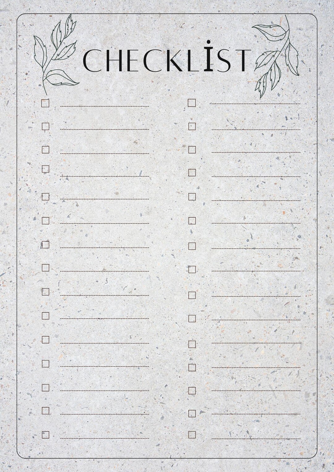 Minimalist Printable Checklist Template- Editable To-do List - Etsy