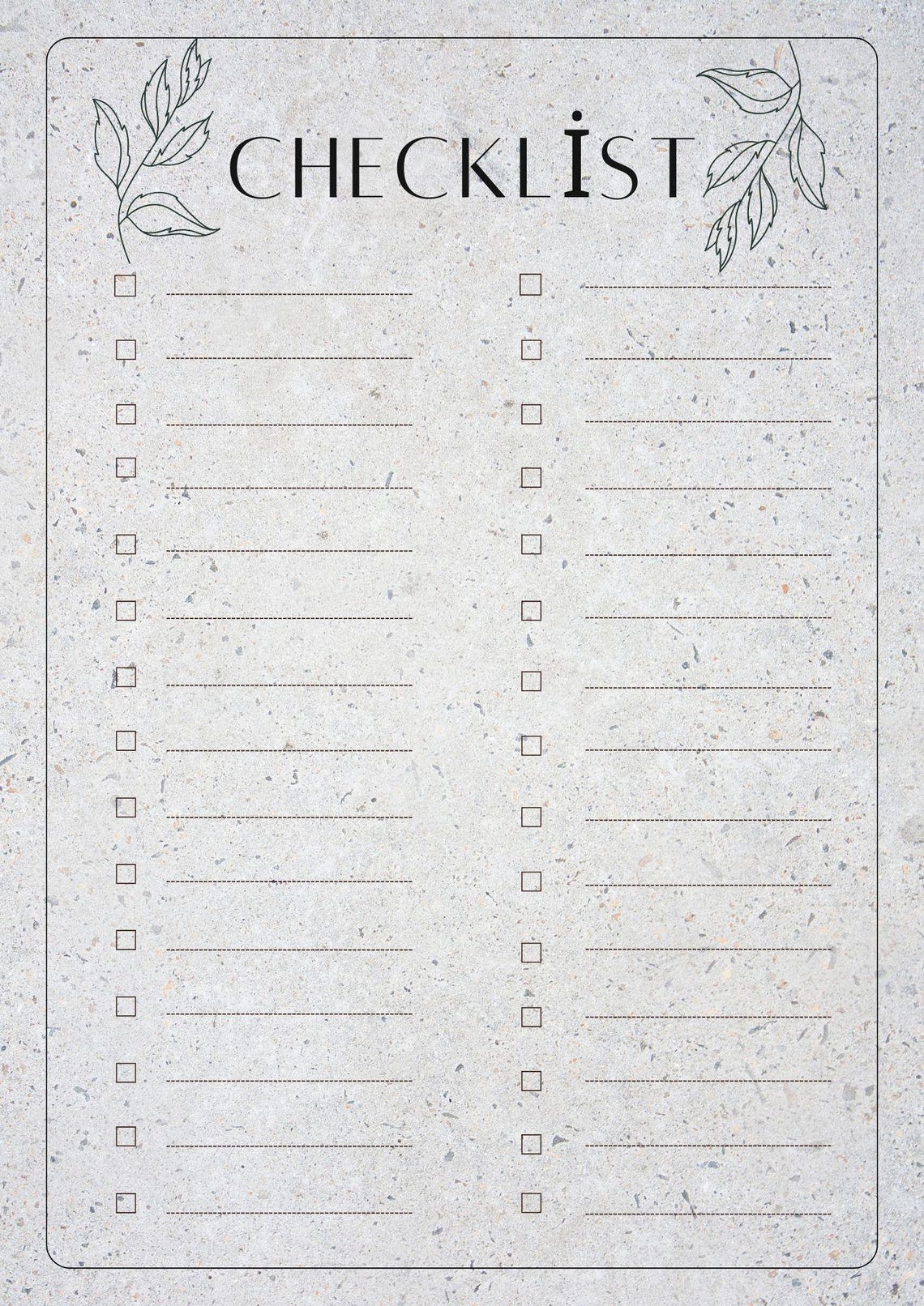 Minimalist Printable Checklist Template- Editable To-do List - Etsy