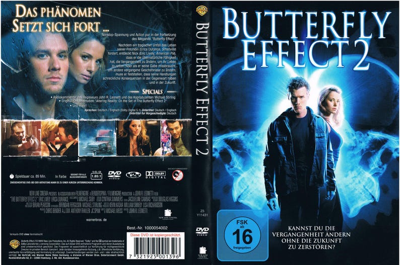 Butterfly Effect, 3 DVD, Edition, WB, Neuwertig, Zeitreise, Spannend, Ü16, ü18, Top Qualität ...