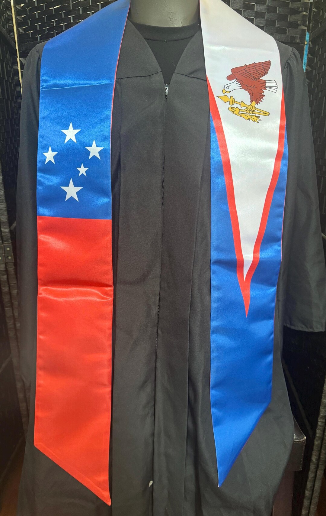 College High School Graduation Promotion Stole Scarf Tassel USA Samoa ...