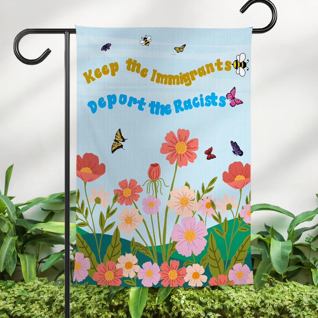 America Was Built by Immigrants Garden Flag, Patriotic Outdoor Decor ...