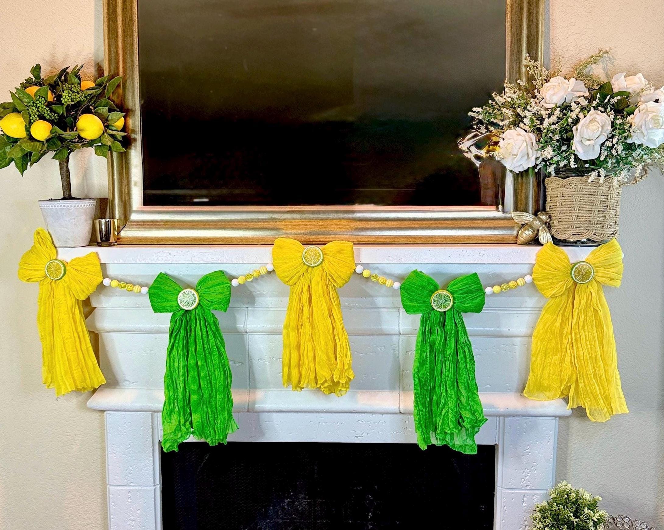 Citrus Summer LEMON/LIME Bow Garland Brings a Fresh, Zesty Pop to Your ...