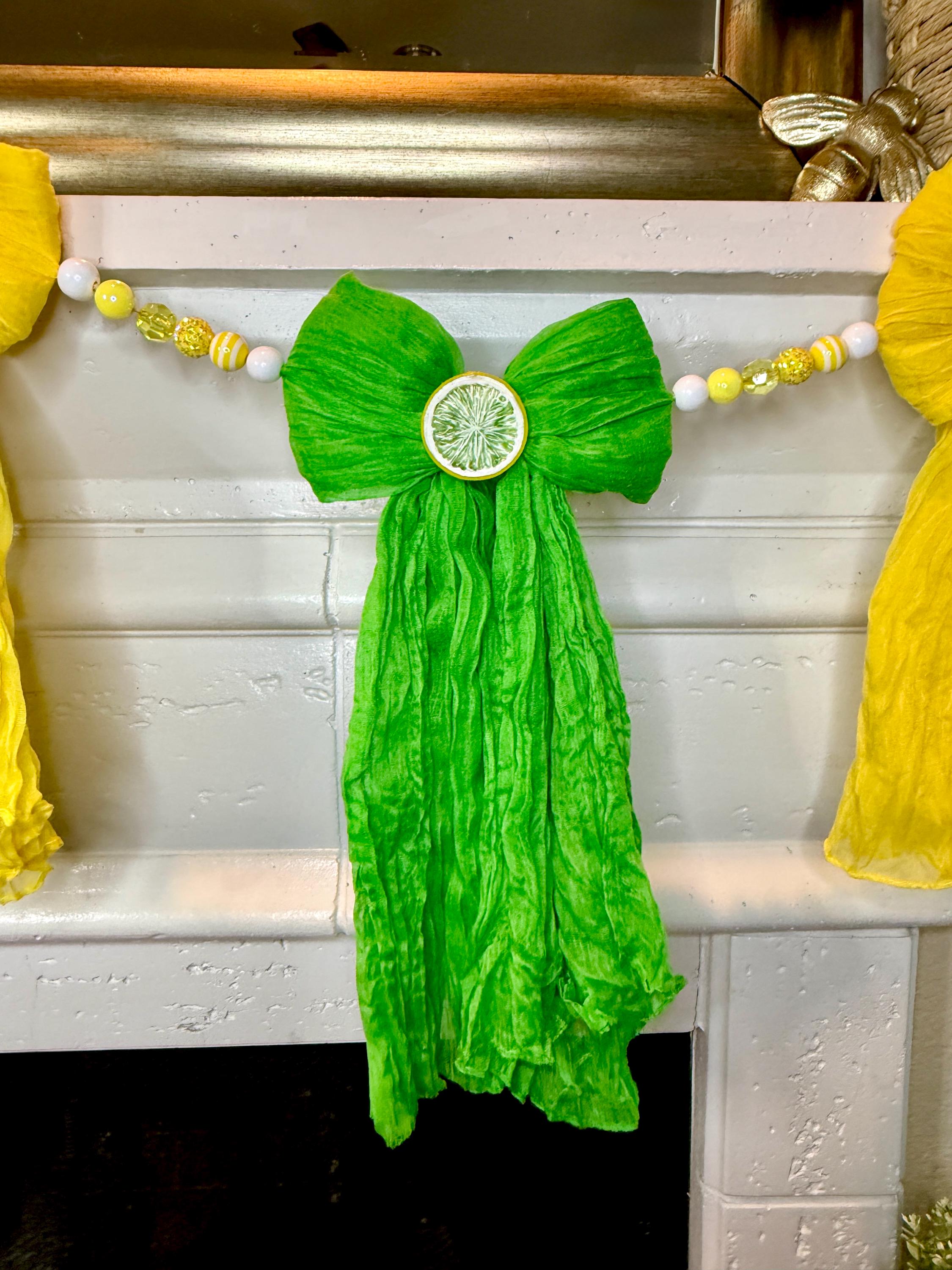 Citrus Summer LEMON/LIME Bow Garland Brings a Fresh, Zesty Pop to Your ...