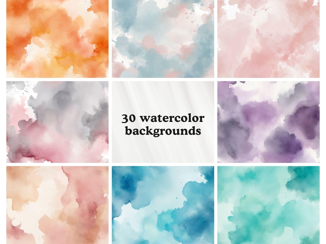 Pastel Watercolor Textured Background With Paint Brush Strokes, Digital ...
