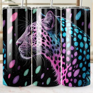 Neon Leopard Tumbler Wrap: Seamless Animal Print (PNG Digital Download ...