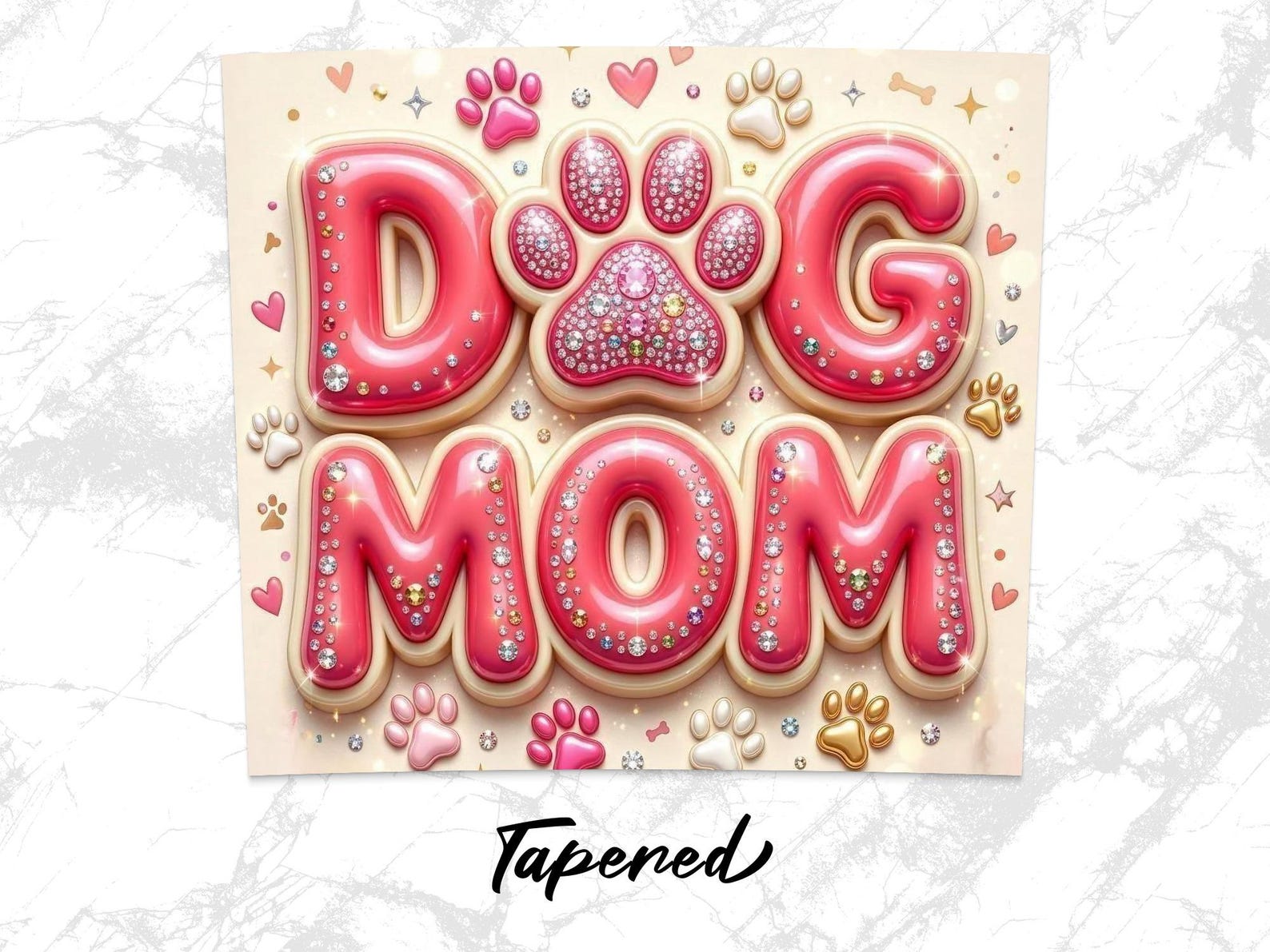 Dog Mom Tumbler Wrap PNG, Pink Bling Paw Print Sublimation Design ...