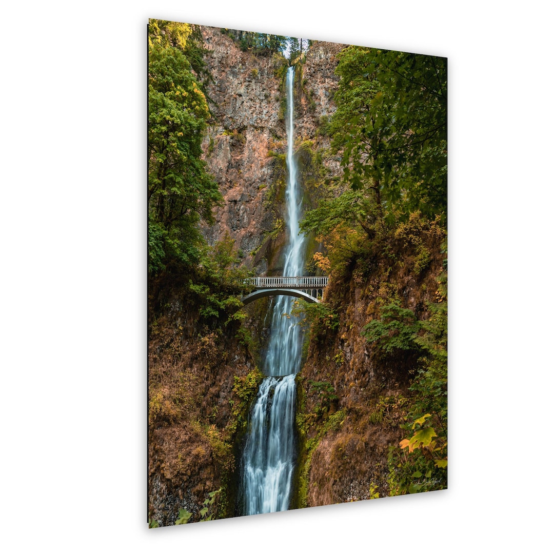 Multnomah Falls Oregon Waterfall Photography Print, Vertical Landscape ...