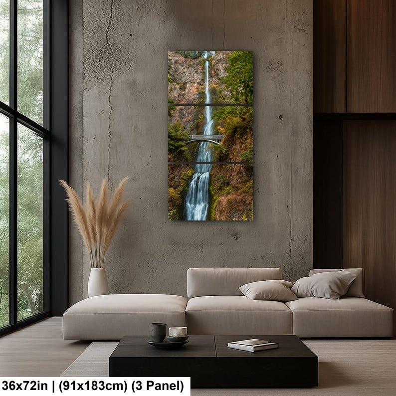 Multnomah Falls Oregon Waterfall Photography Print, Vertical Landscape ...