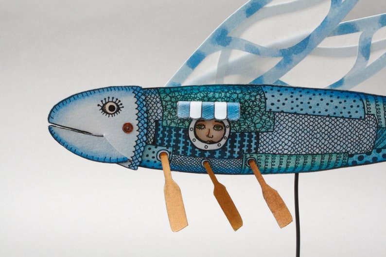Paper Flying Fish, Moveable Sculpture - Etsy
