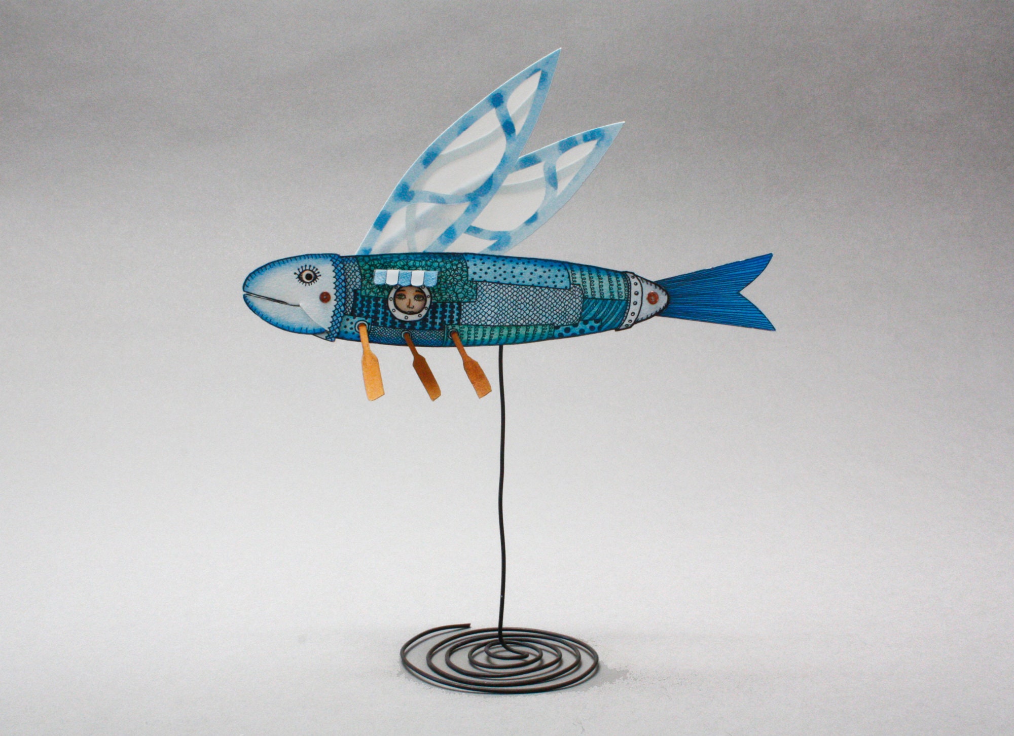 Paper Flying Fish, Moveable Sculpture - Etsy