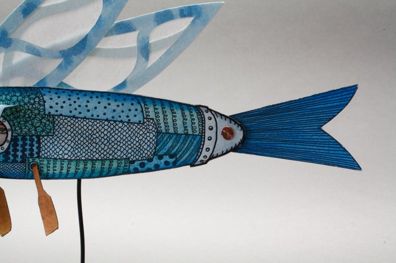 Paper Flying Fish, Moveable Sculpture - Etsy