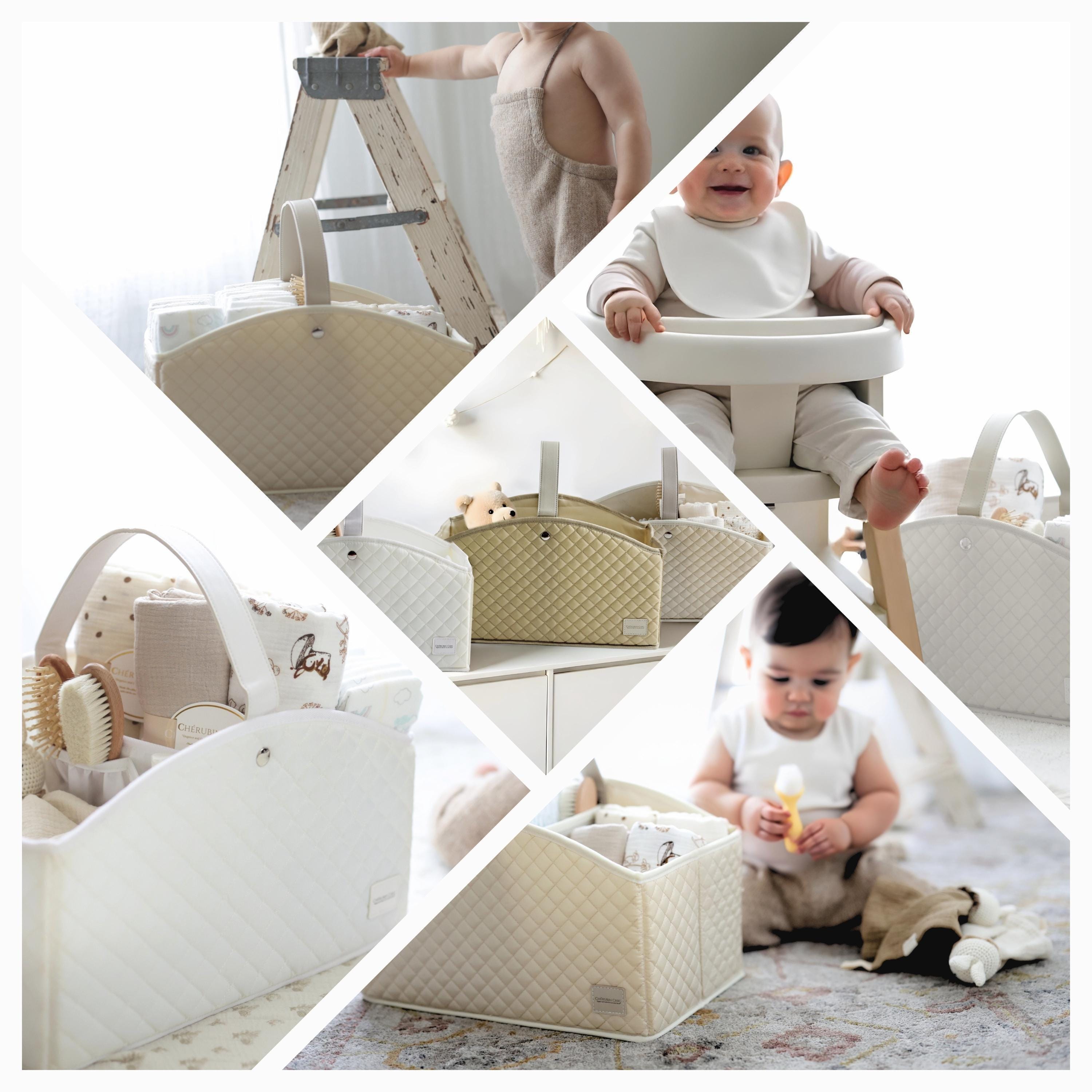 Felt Diaper Caddy Nursery Storage Bin Organizer Baby Essential Changing ...