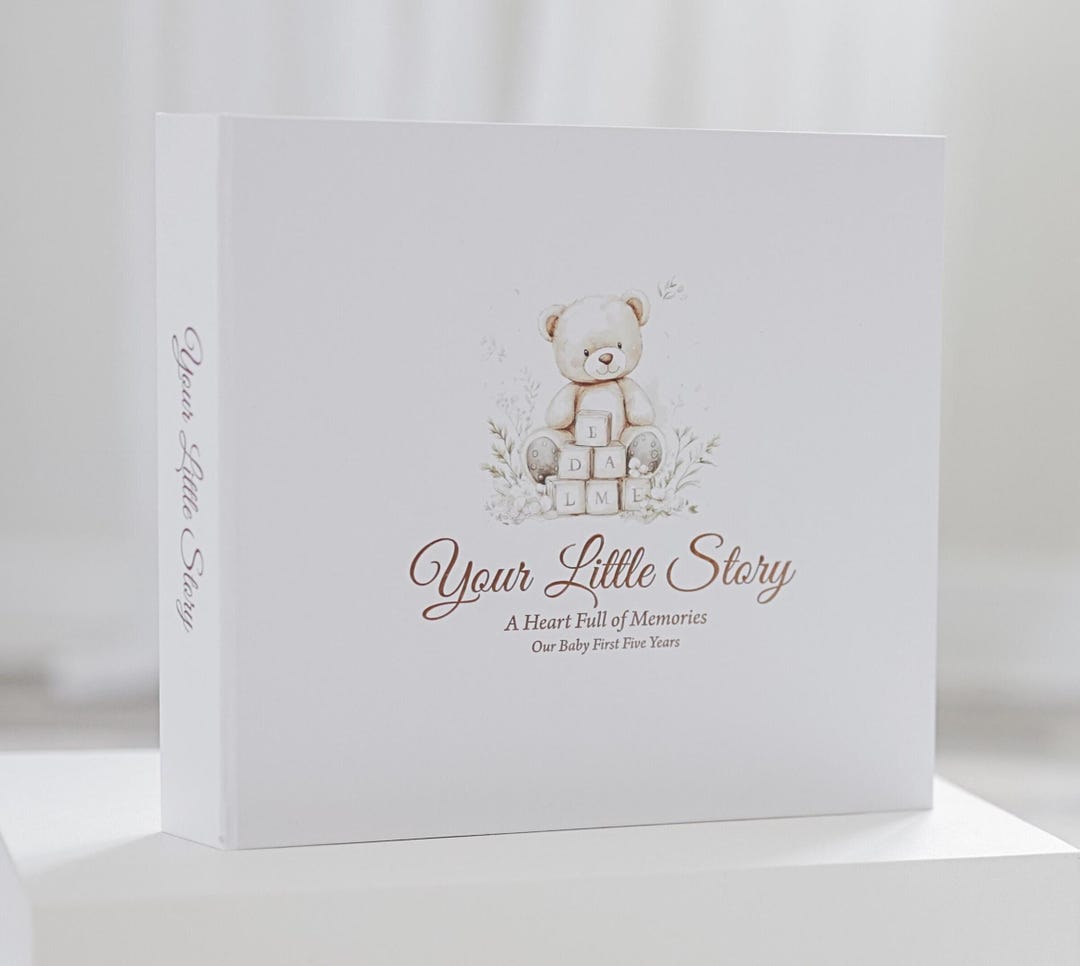 Baby Memory Book Handmade Keepsake Journal Vintage Scrapbook Milestone ...
