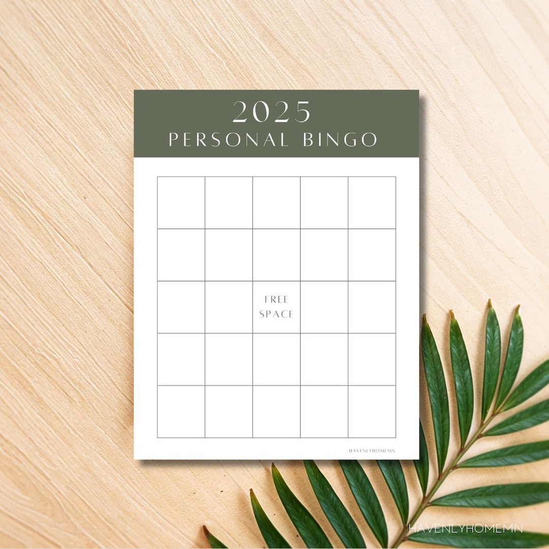 2025 Personal Bingo Card Printable Goal-setting Vision Board PDF New ...