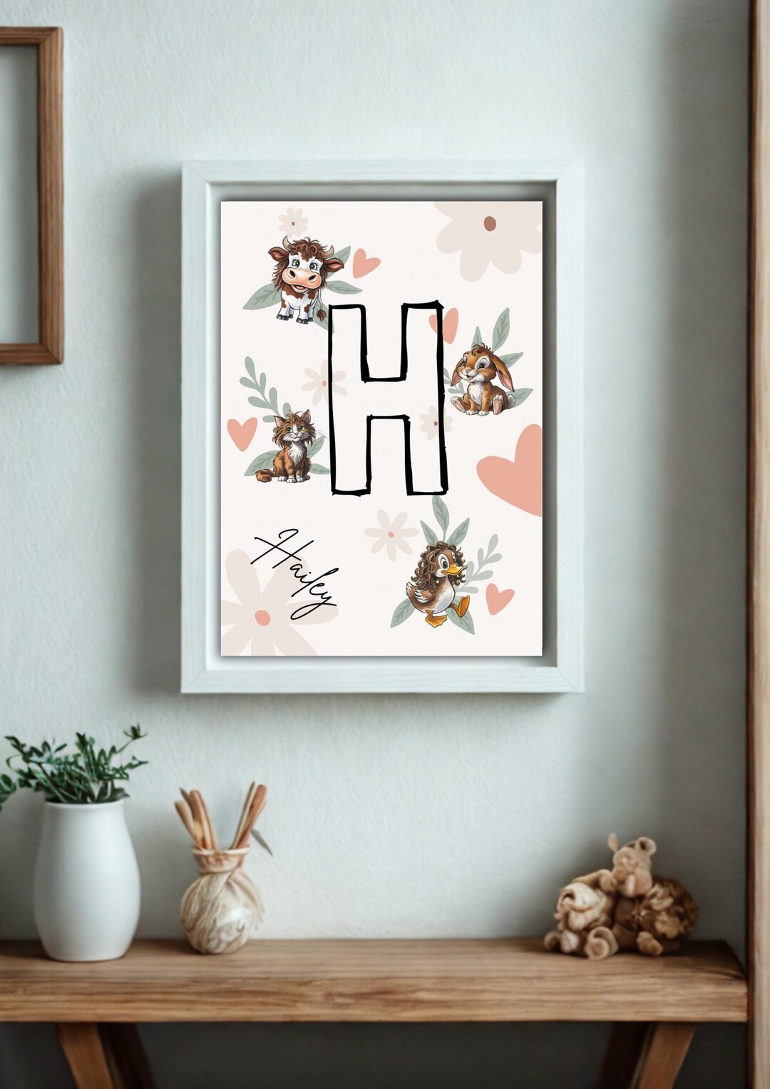 Name Poster - Animal Letter Print -personalized Nursey Wall Art – Style ...