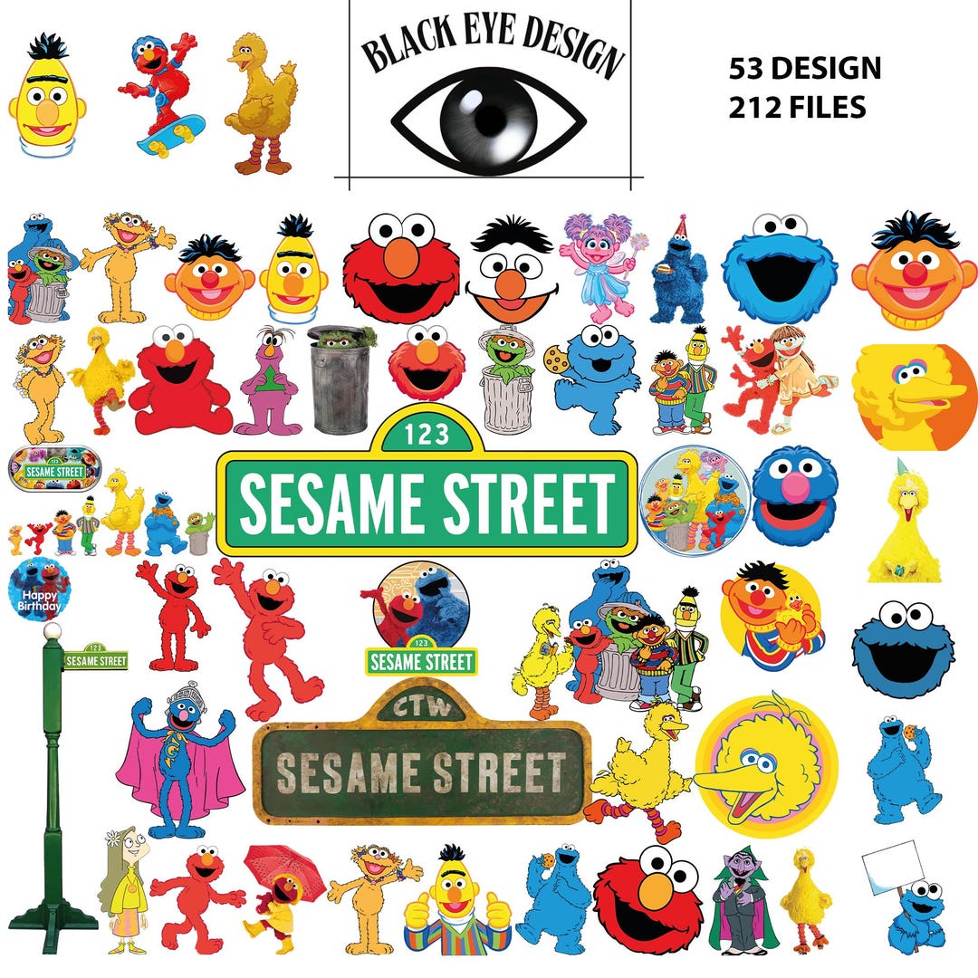Sesame Street Characters Cartoon Moovie svg-png-pdf Tshirt Shirt Hoodie ...