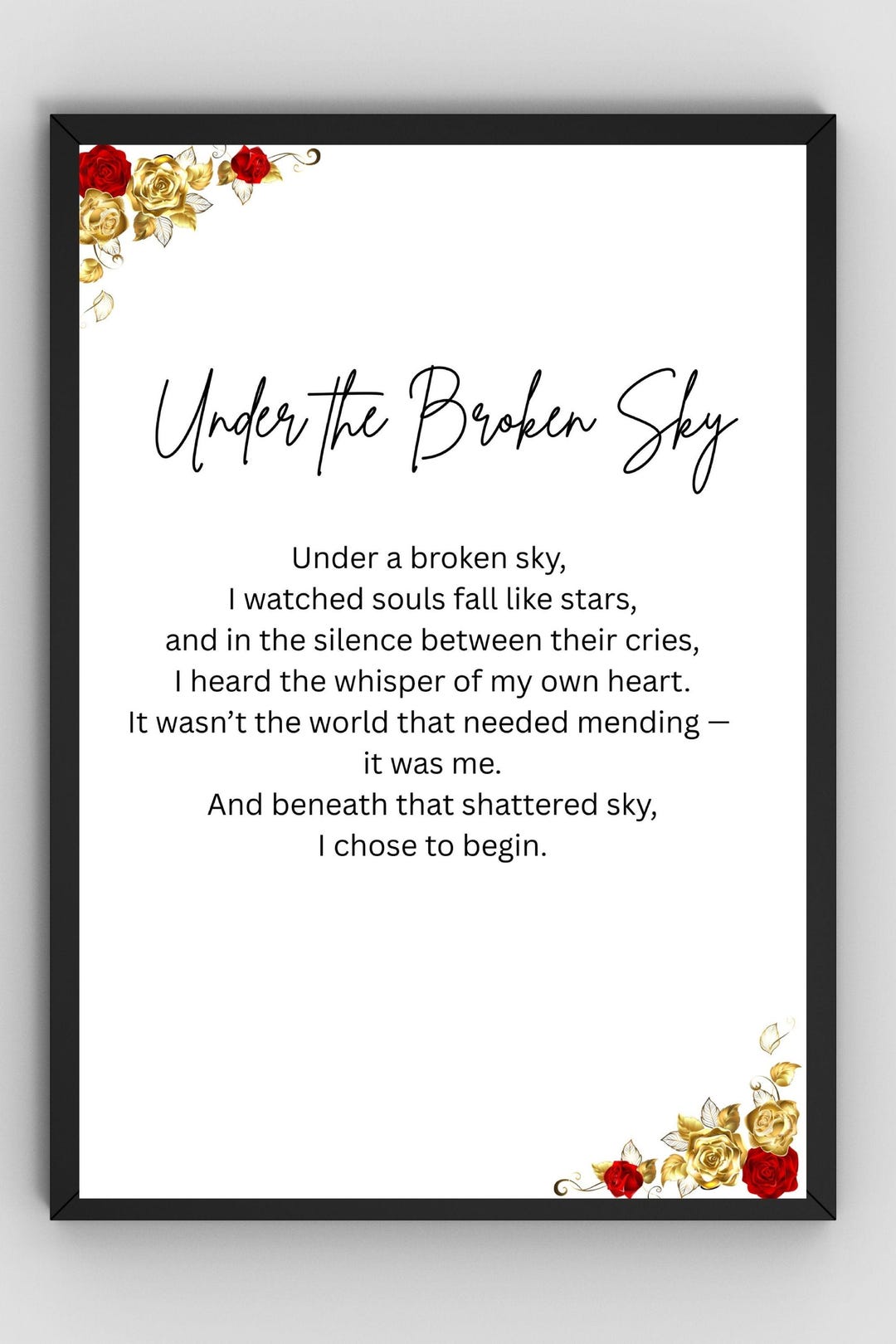 Under the Broken Sky Poem Print | Healing Inspirational Wall Art ...