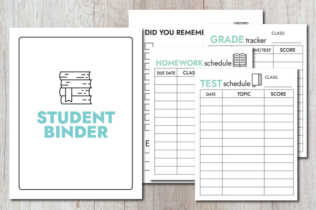 Printable Student Binder, Student Planner, High School Planner ...