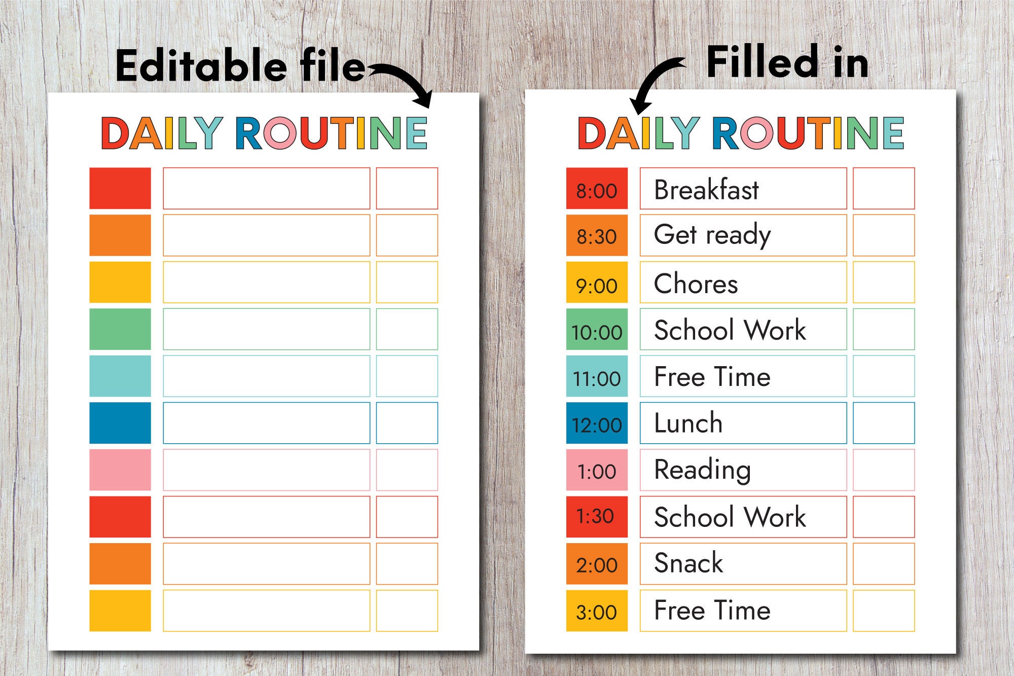 Daily Routineprintable Daily Routine Responsibility Chart - Etsy Canada