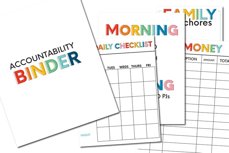 Printable Accountability Binder Editable - Etsy