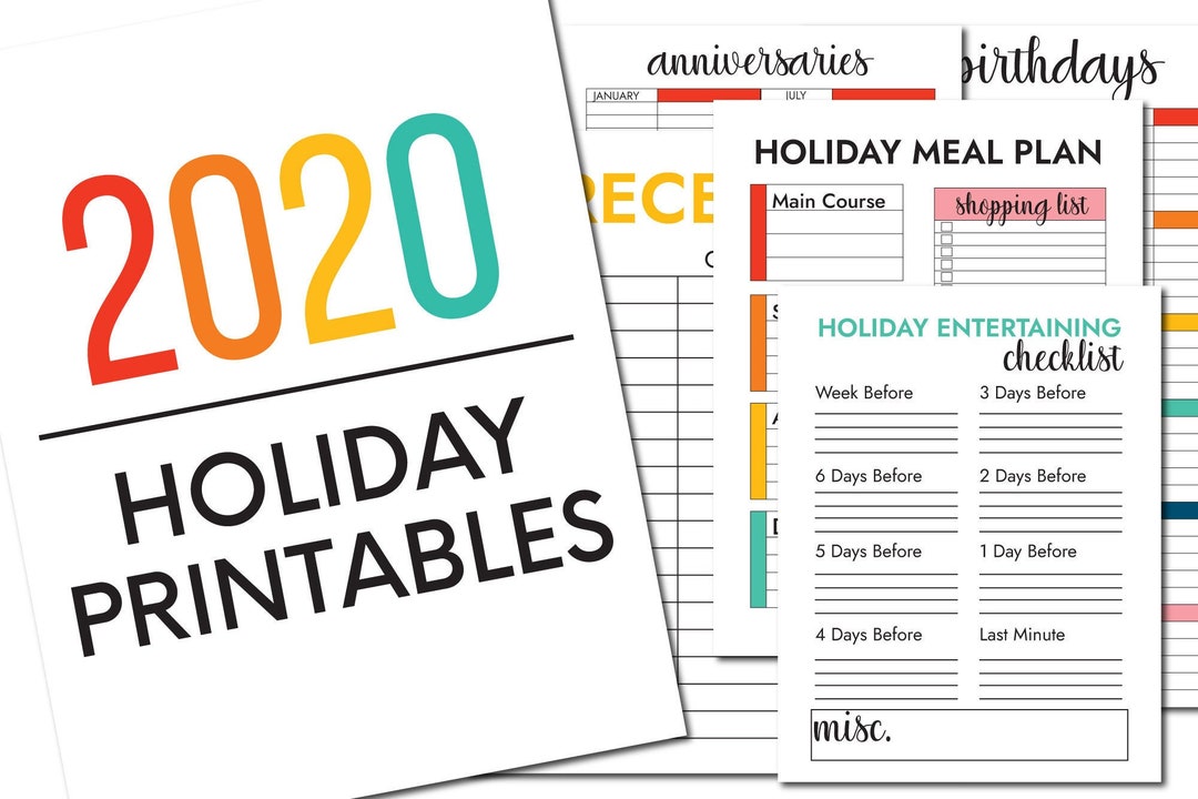 Printable Holiday Planner, Christmas Planner, Thanksgiving Planner ...