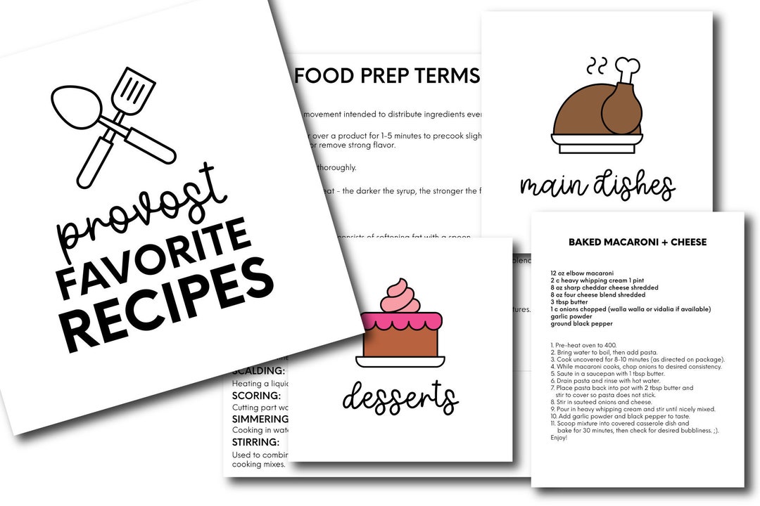 Editable Recipe Card Template, Download Personalized Recipe Page ...