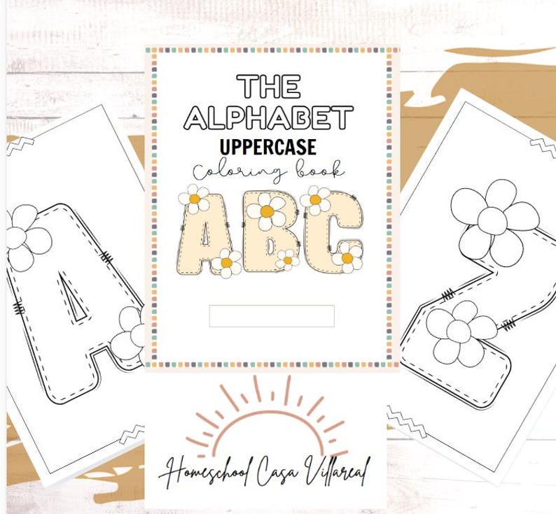 Alphabet Uppercase Coloring Book - Etsy