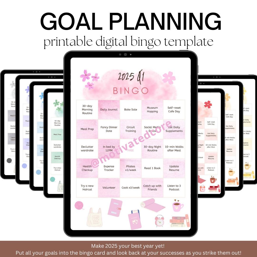 2025 Bingo Goal Planning Template Card | Printable Vision Board ...