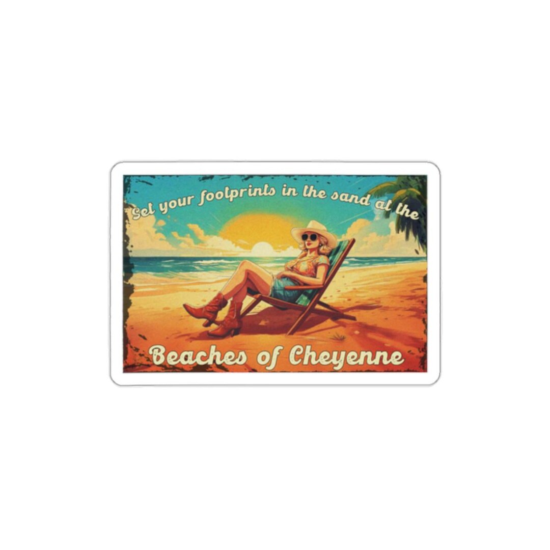 Beaches of Cheyenne Die-cut Stickers Vintage Travel Vibe, Perfect for ...