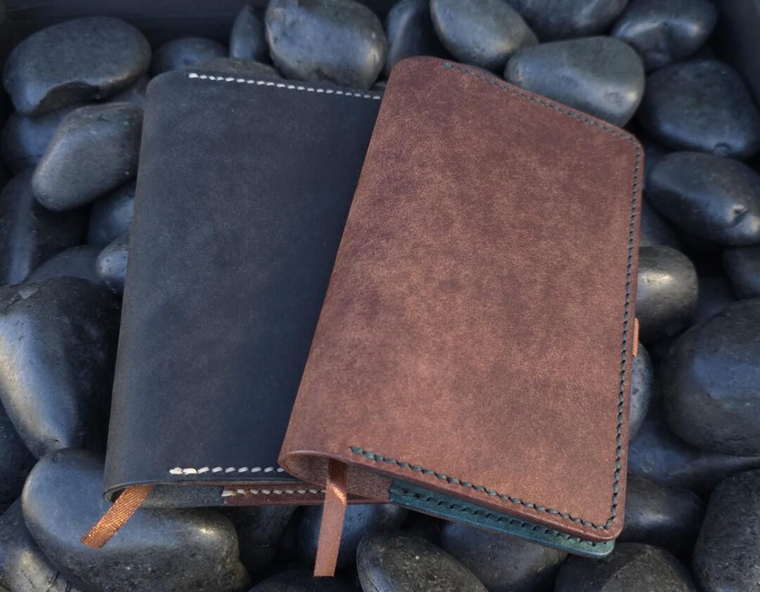 The Mini-stoic - Handmade Leather Notebook Cover, A6, With a Notebook ...
