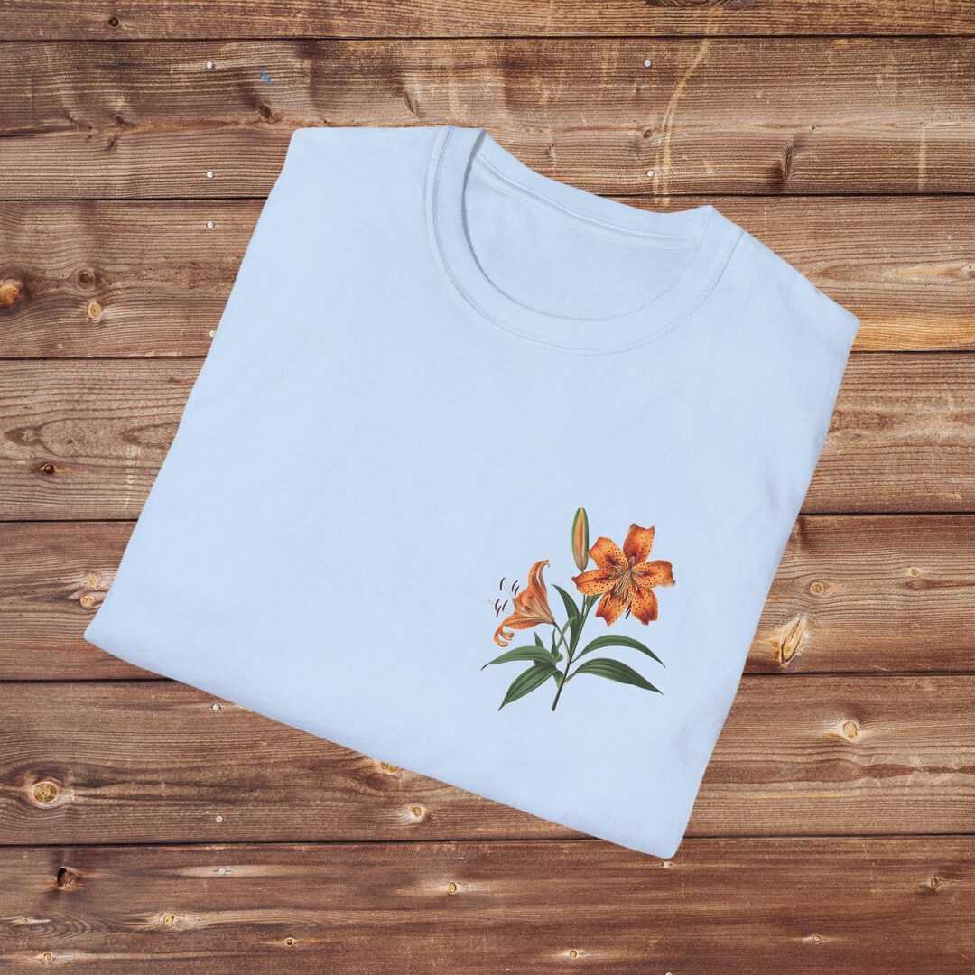 Floral Tiger Lily T-shirt, Summer Flower Tee, Gift for Him & Her ...