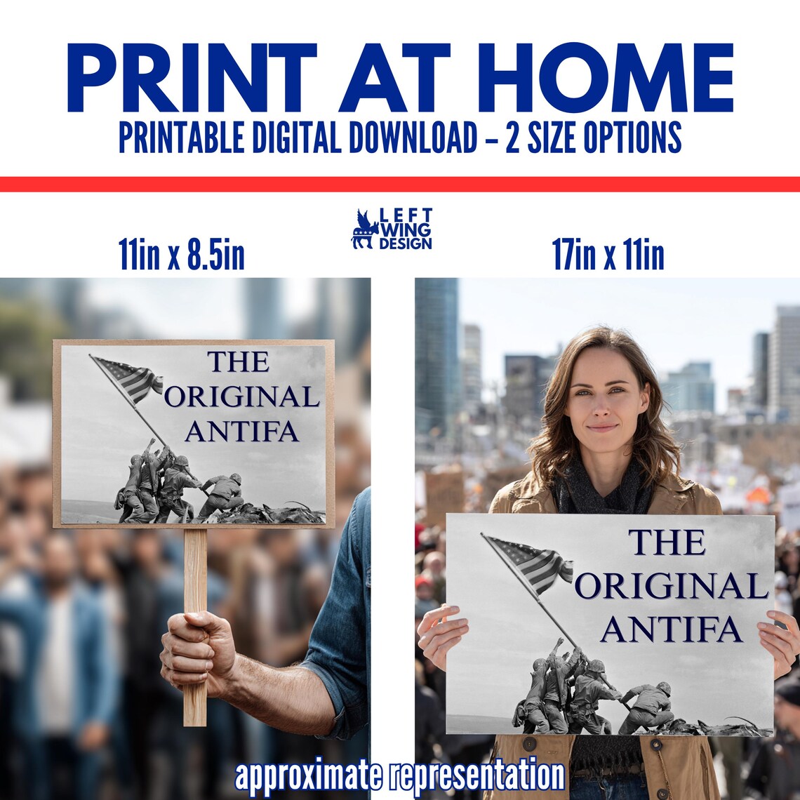 Anti Fascist Printable Protest Sign Digital Art to Print Make Your Own ...