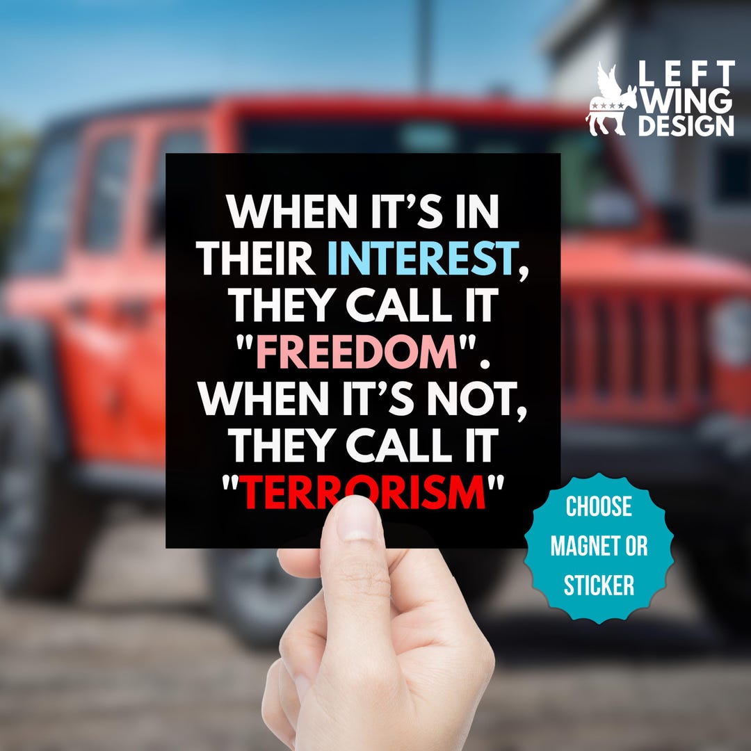 Freedom Vs. Terrorism Car Magnet Bumper Sticker Anti ICE MAGA Trump ...