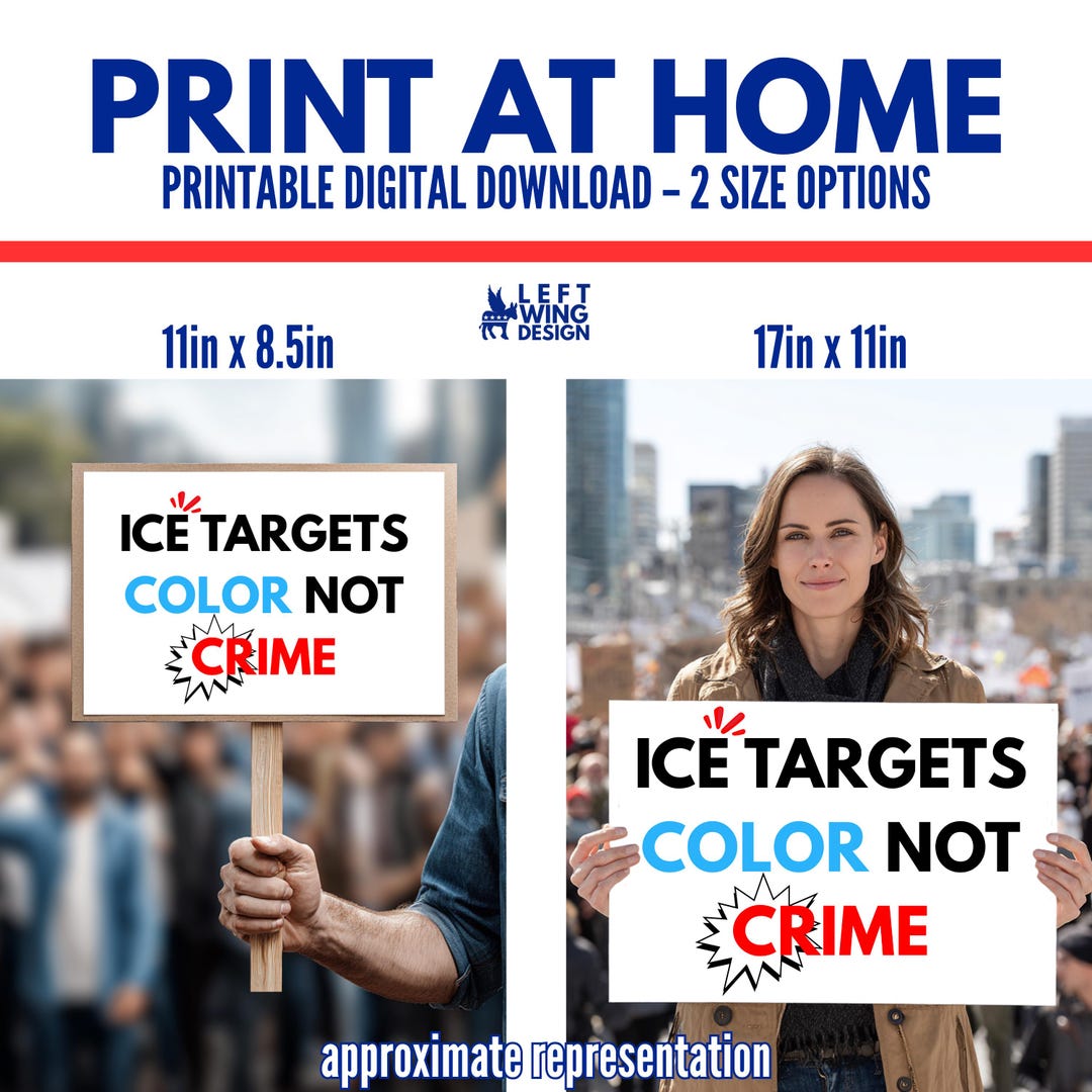 Anti ICE Printable Protest Sign Digital Art to Print Make Your Own ...
