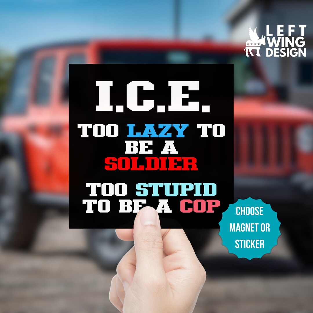 Anti ICE Car Magnet Bumper Sticker Anti MAGA Trump Abolish ICE - Etsy