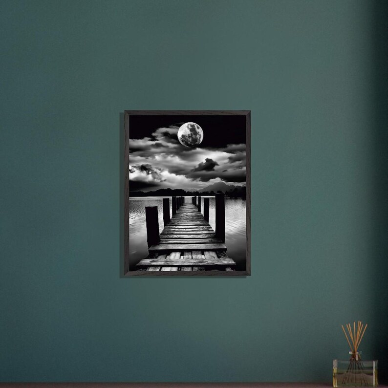 Boat Bridge Premium Poster With Premium Matte Paper and Wooden Frame ...