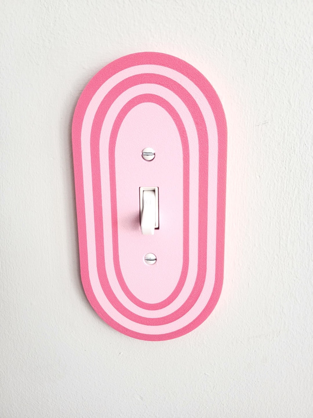 Oval Light Switch Cover With Stripes, Wall Plate Cover, Mid Century ...