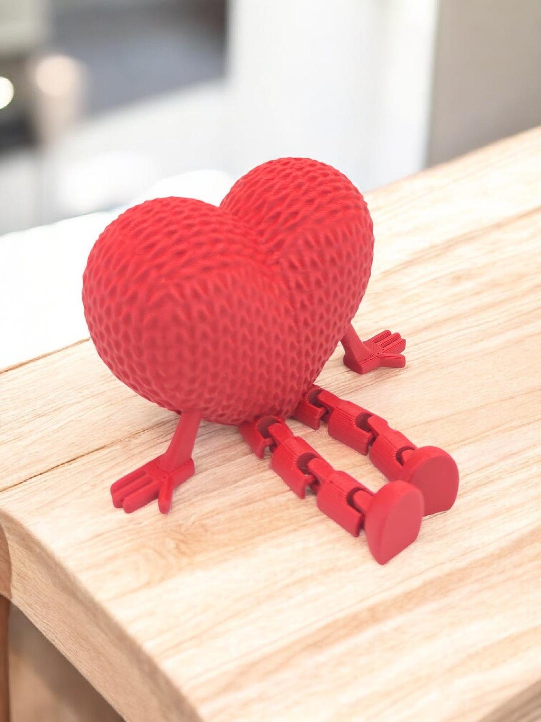Knitted Heart Figure • Posable Legs, Keychain Option, 3D Printed - Etsy