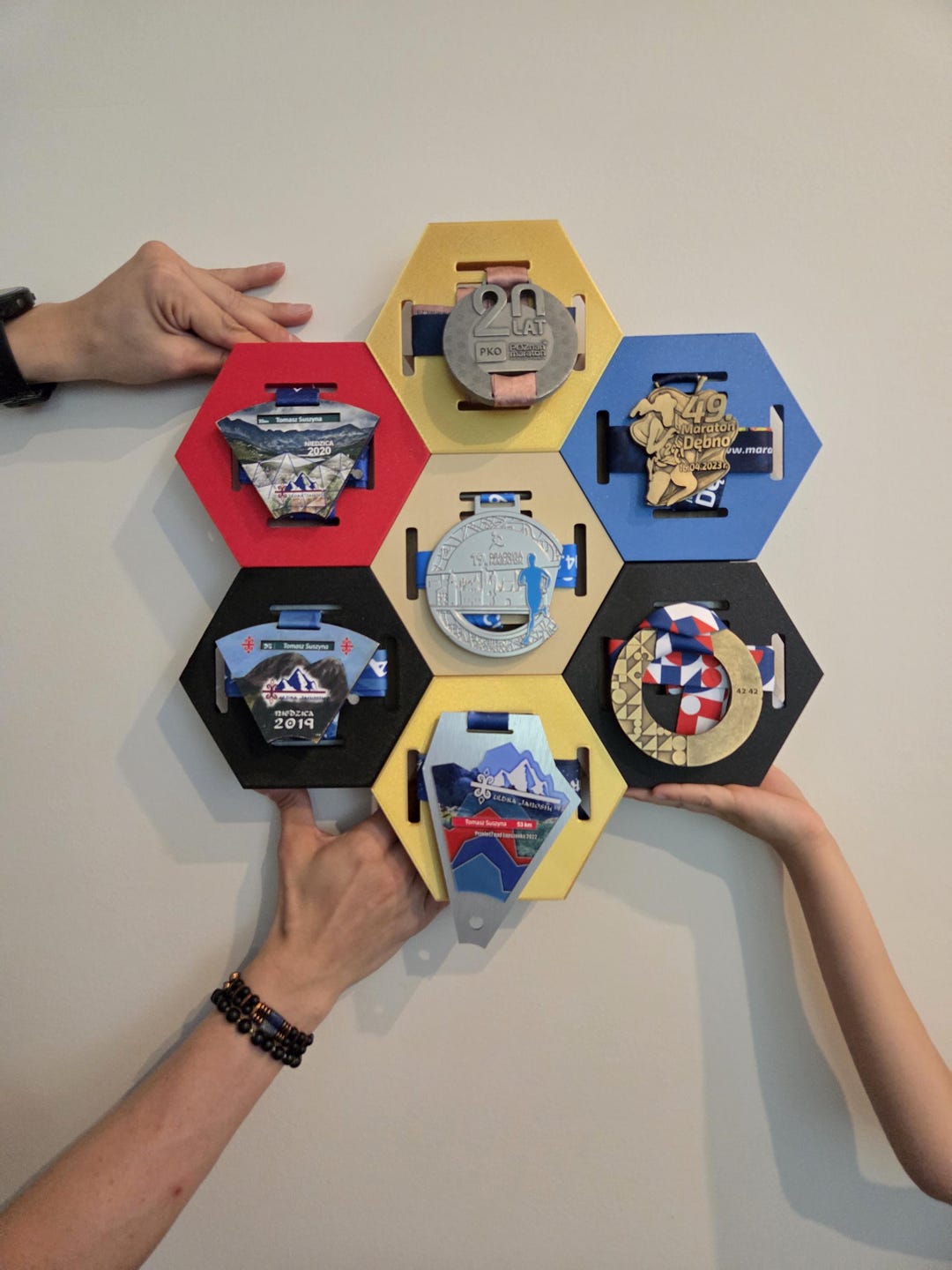Honeycomb Sports Medal Display: Custom Wall Art for Athletes ...