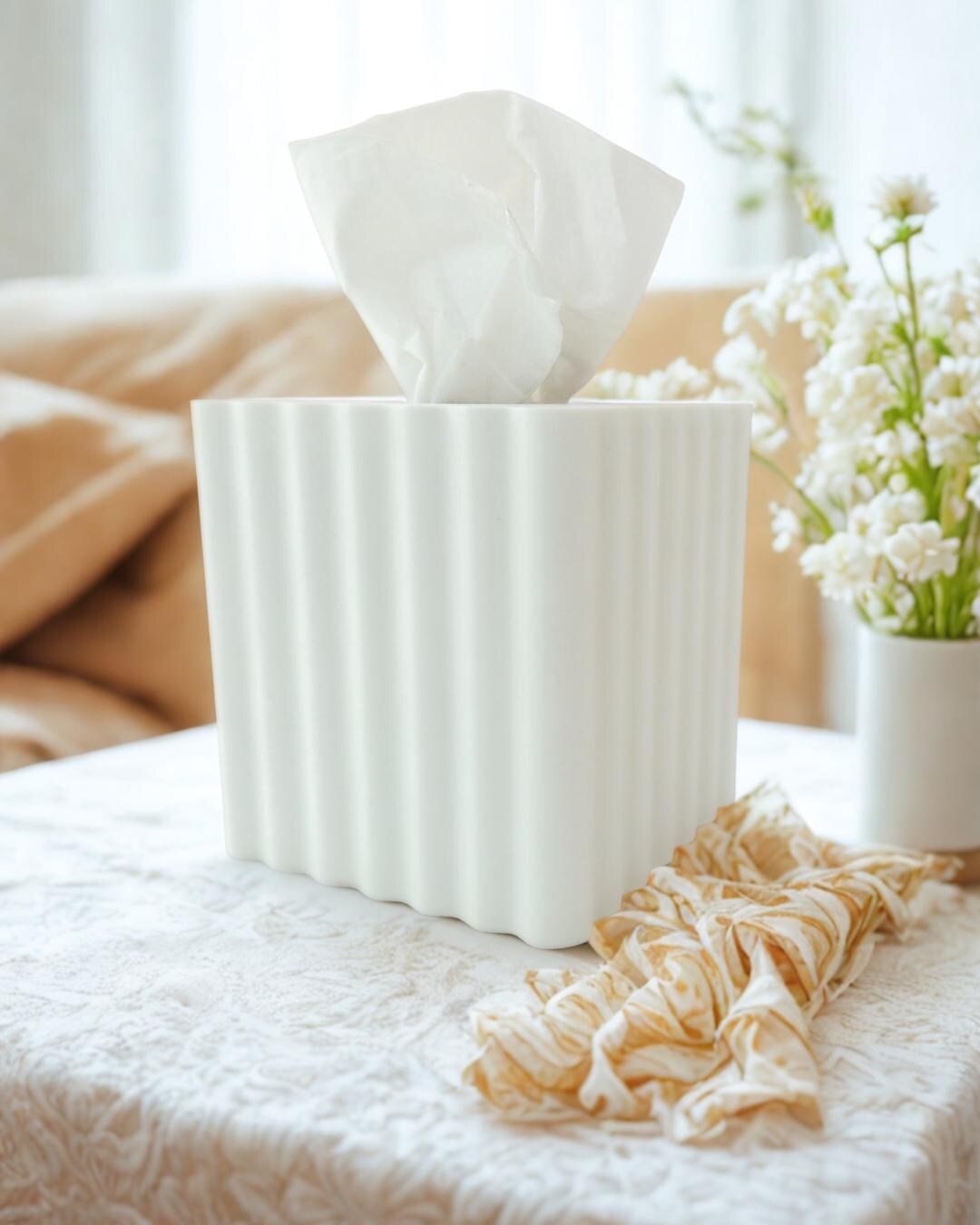 Wavy Tissue Box Cover, Customizable With 25+ Colors - Etsy