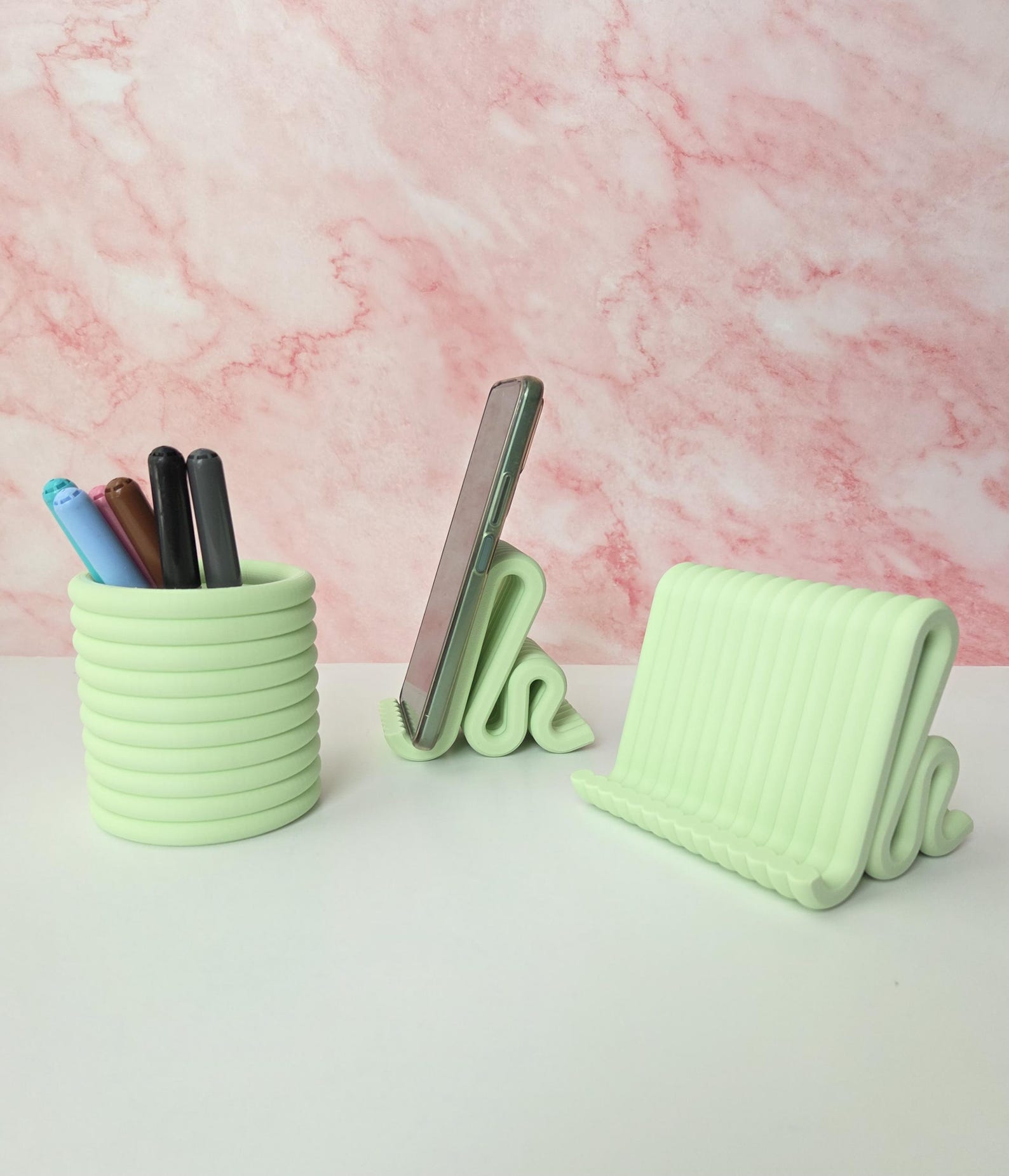 Modern Wavy Phone Stand, Minimalist Desk Organizer - Etsy